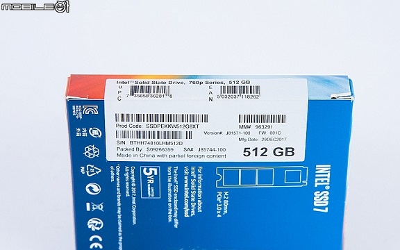 3200MB/s 高速传输！Intel SSD 760P 512GB 固态硬盘实测！-icspec