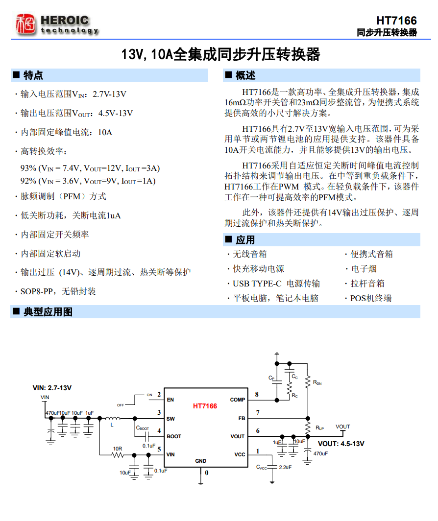 禾润推出HT7166同步升压转换器，带你揭秘其中的种种优势-icspec