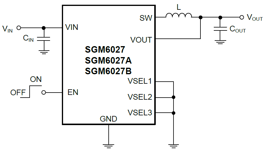 580nA 静态电流 600mA 负载电流同步整流降压转换器 SGM6027 系列-icspec
