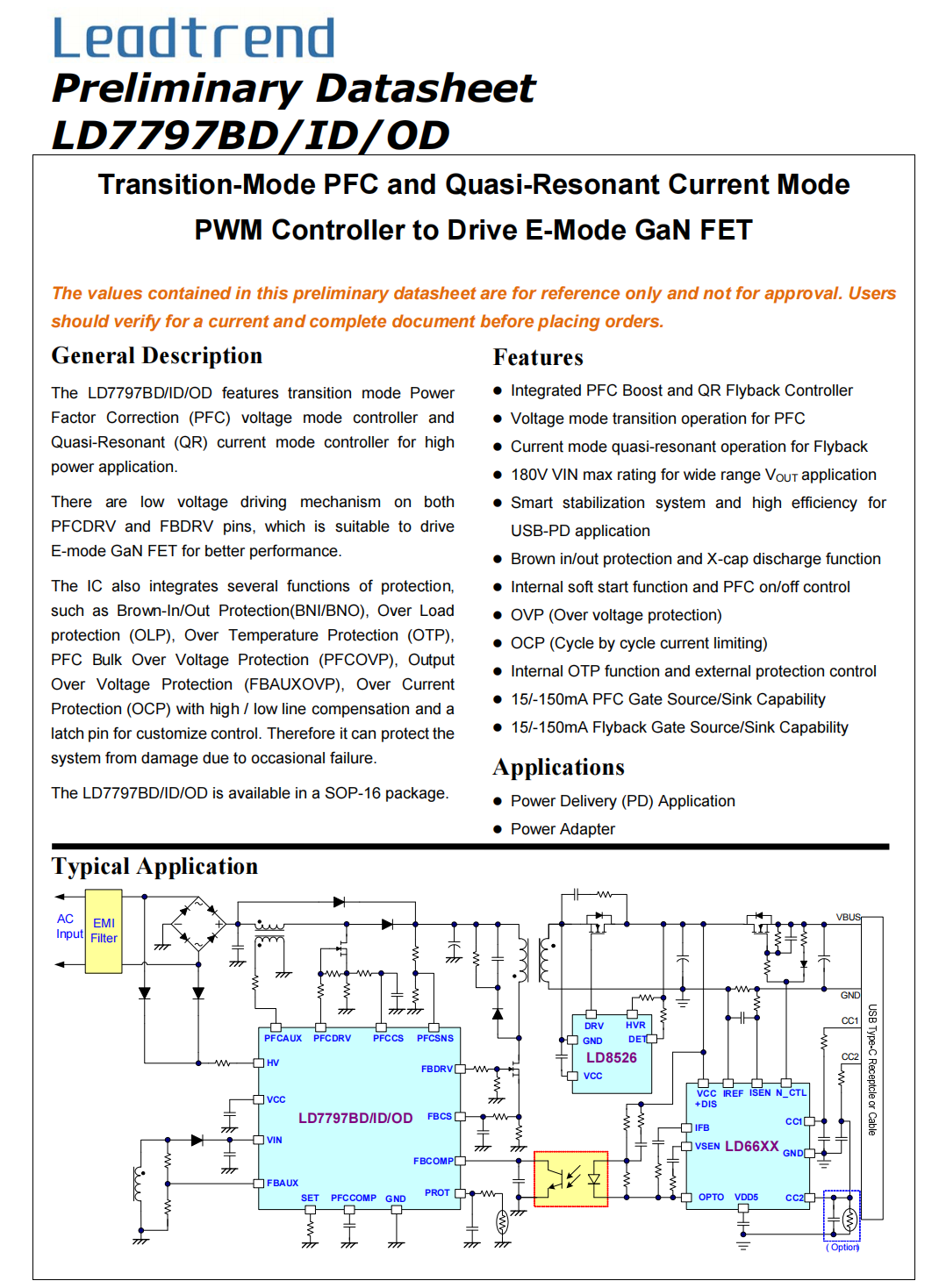 覆盖30-140W快充设计需求，通嘉推出氮化镓芯片LD966L在内的多款产品-icspec