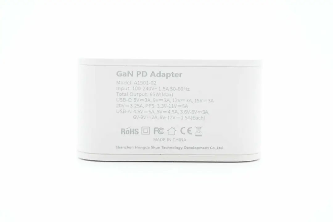 拆解报告：鸿达顺65W 2A1C氮化镓充电器-icspec
